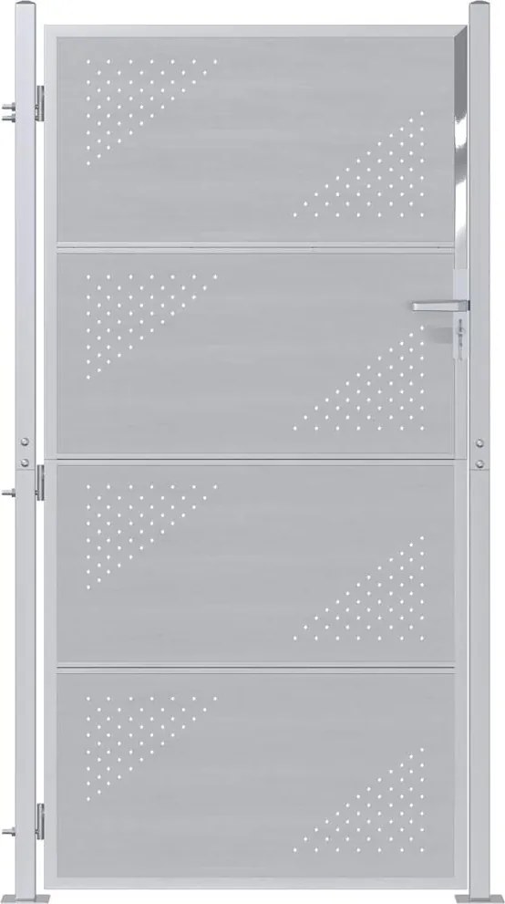 Zahradní brána se zámkem Stříbrná 96 x 200 cm Nerezová ocel 3402589