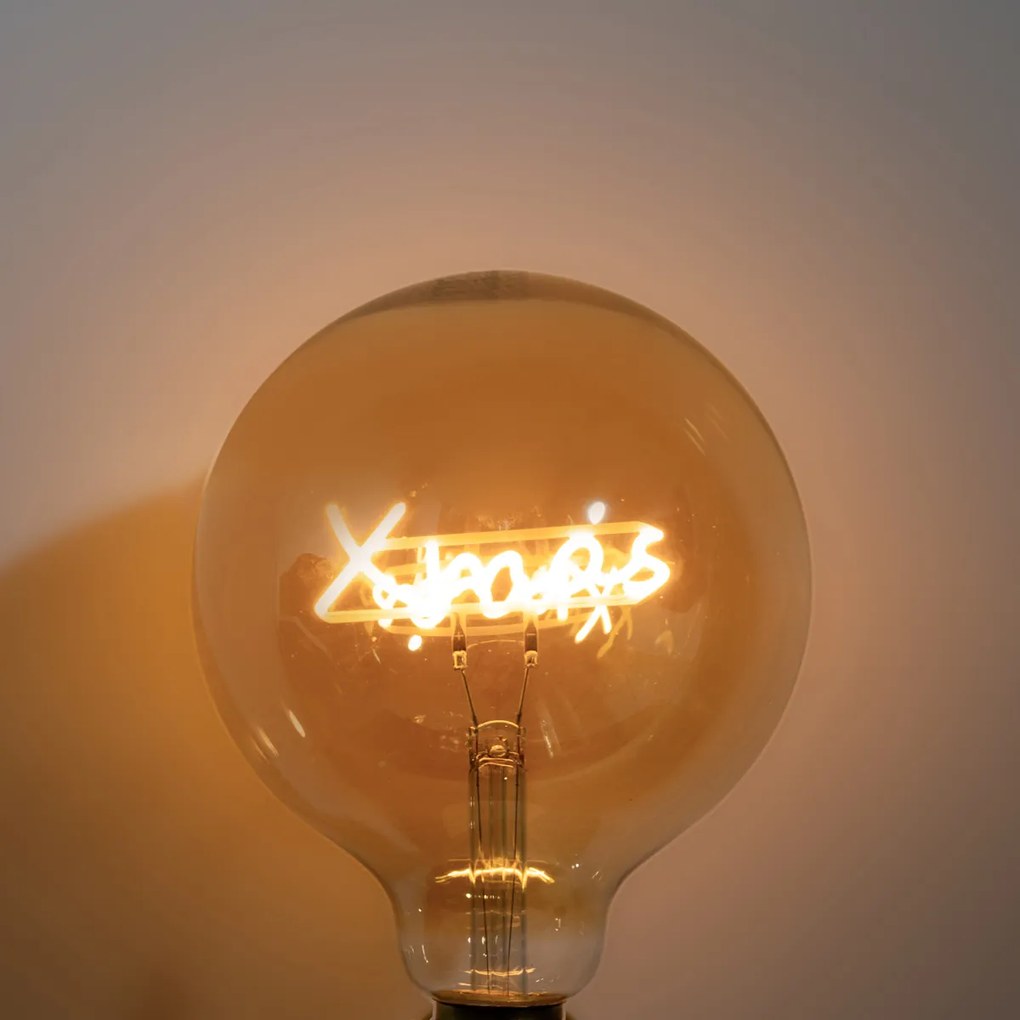 Vánoční LED žárovka E27 s vláknem Xmas G125 jantarová 1,8W 100 lm 1800K