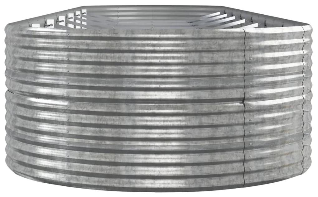 Vyvýšený záhon práškově lakovaná ocel 584x140x68 cm stříbrný,  319122