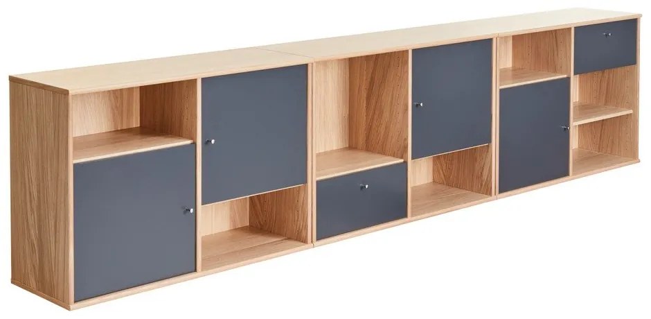 Černá nízká komoda v dekoru dubu 267x61 cm Mistral - Hammel Furniture