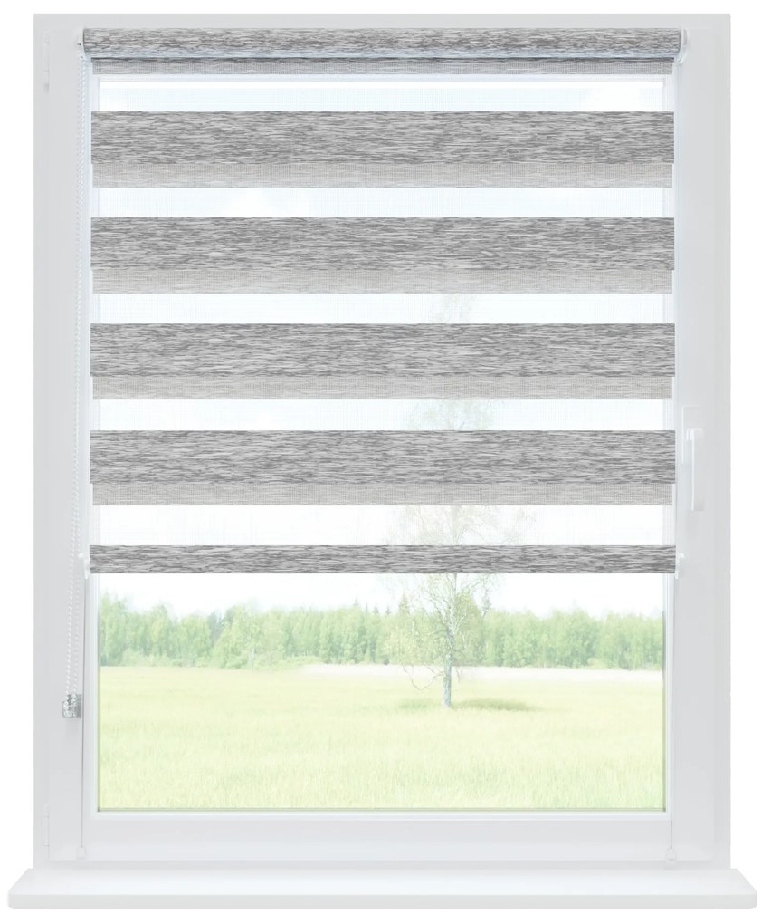Roleta Den a Noc neinvazivní Premium Stříbro 34x150 cm