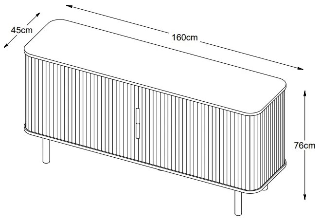 Designová komoda Parveen 160 cm přírodní dub