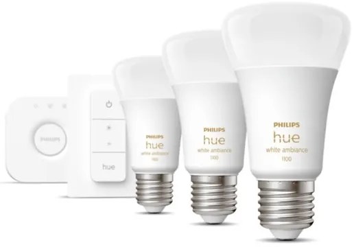 Základní sada Philips Hue WA 3xE27/11W 2200-6500K + Hue bridge a dimmer switch