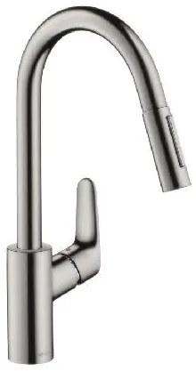 Hansgrohe Focus M41 - Dřezová baterie M4116-H240 s výsuvnou sprškou, sBOX, vzhled nerezu 73880800