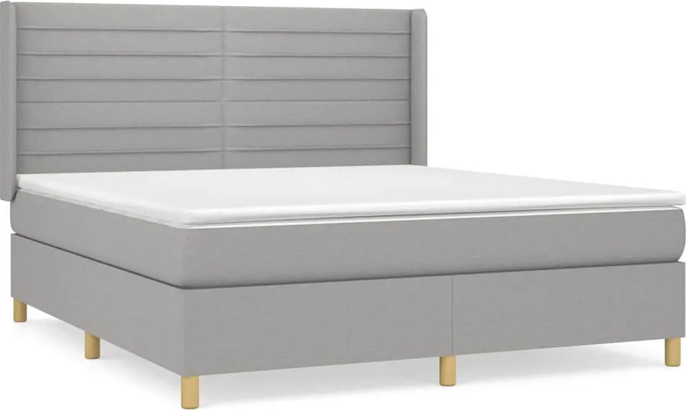Box spring postel s matrací světle šedá 160 x 200 cm textil 3132081