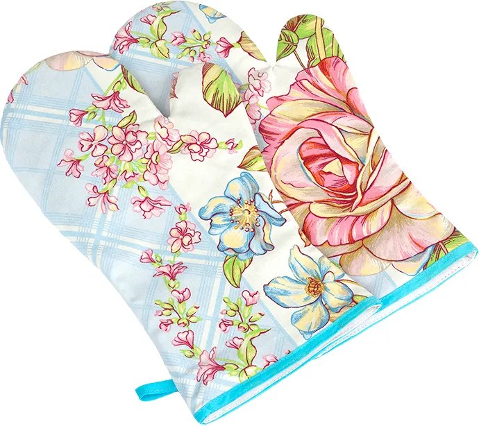 Bellatex Grilovací rukavice 2ks Modrá,Růžová 20x36 cm