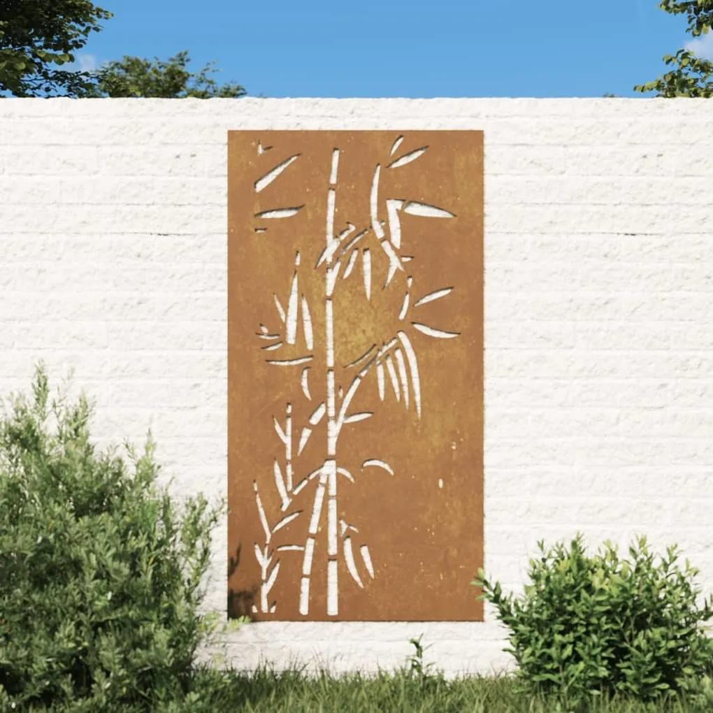 vidaXL Zahradní nástěnná dekorace 105 x 55 cm cortenová ocel Bambus [824506]