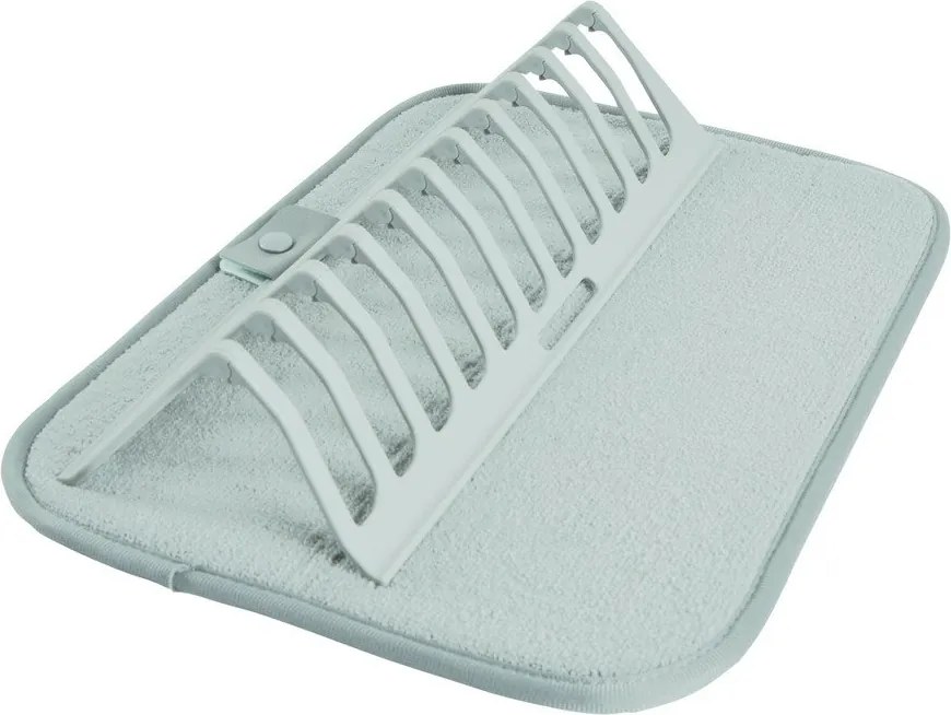 Světle modrá plastová odkapávací podložka na nádobí 36x28 cm – Homéa