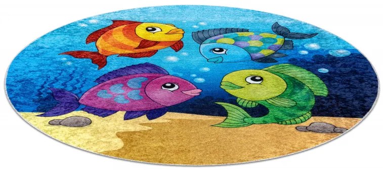 Dywany Łuszczów, Dětský kusový koberec Junior 51594.801 Ocean, 100x100 (průměr) kruh, vícebarevná, dětský pokoj