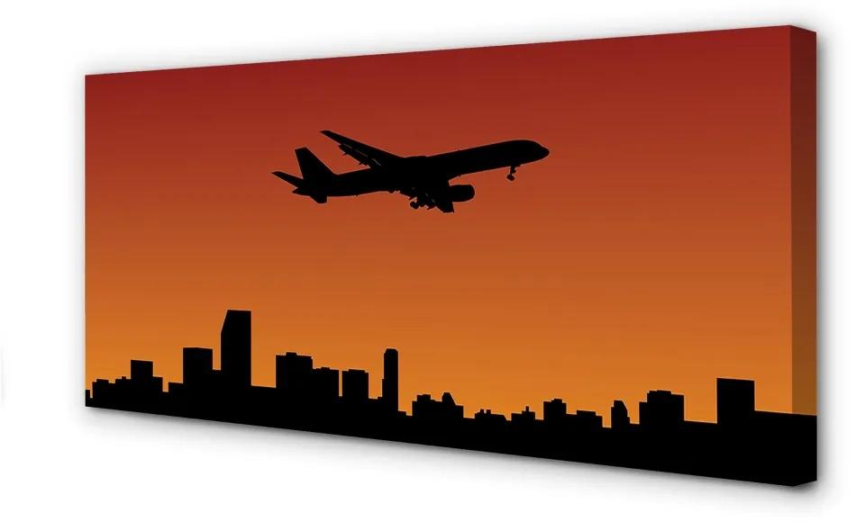Obrazy na plátně Letadlo a slunce oblohu 140x70 cm