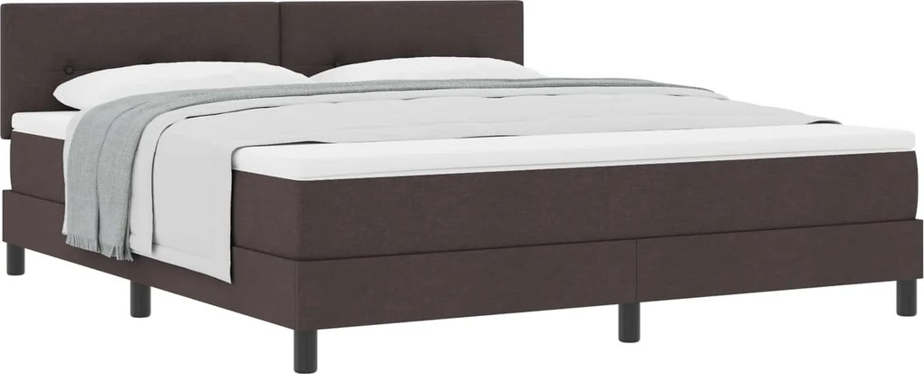 Postel s boxspringem s čelo Tmavě hnědá 180 x 200 cm textil 3338709