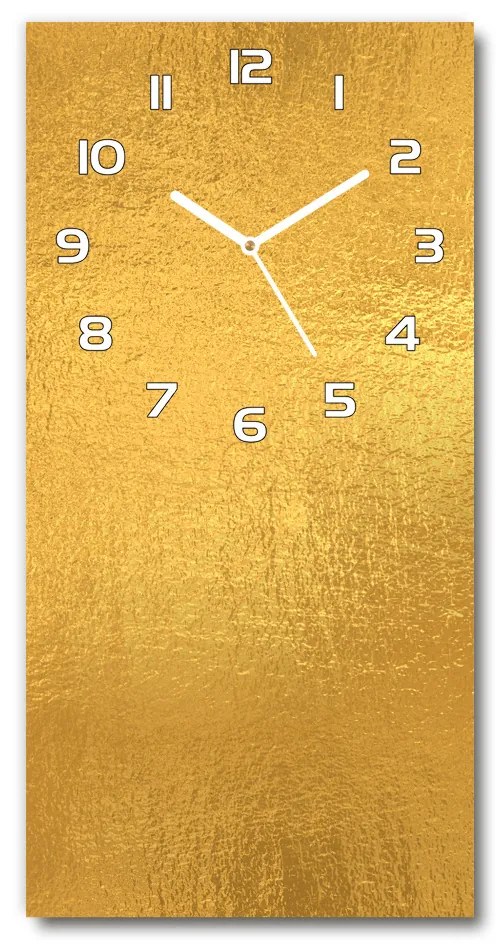 Wallmuralia Nástěnné hodiny tiché Zlatá folie pozadí 30x60 cm