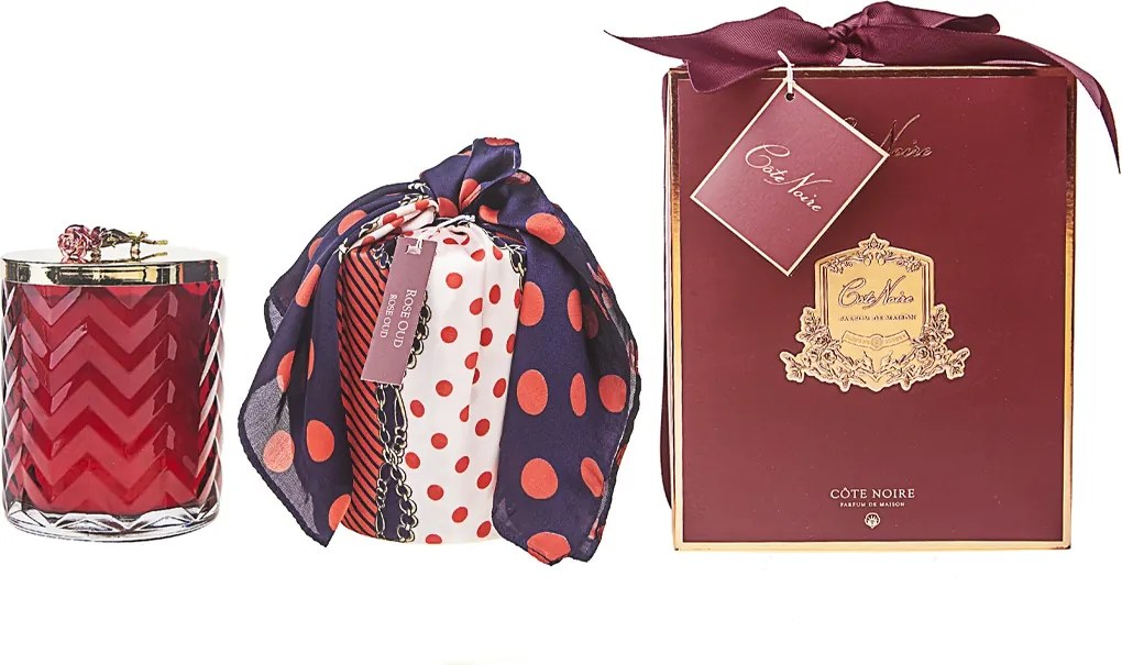 Côte Noire Herringbone svíčka Rose Oud, 600 g