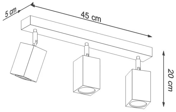 Sollux SL.1037 - Bodové svítidlo KEKE 3xGU10/40W/230V dub