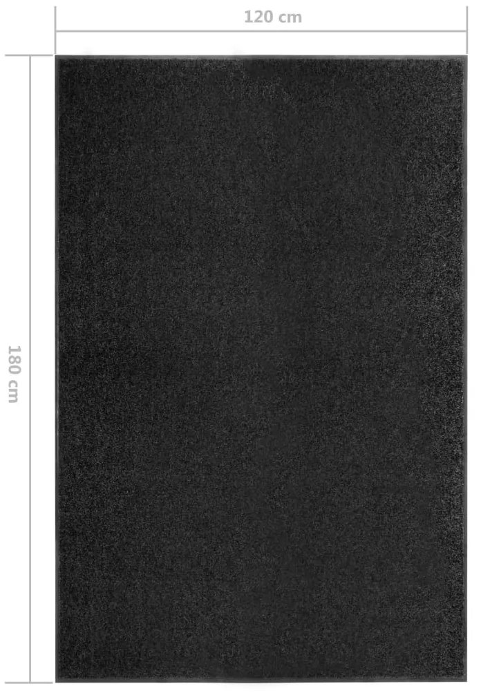 vidaXL Rohožka pratelná černá 120 x 180 cm