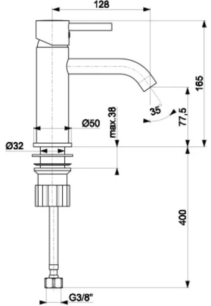 KFA Armatura 5822-815-00 - Umyvadlová baterie + výpusť NEDA 16,5 cm lesklý chrom
