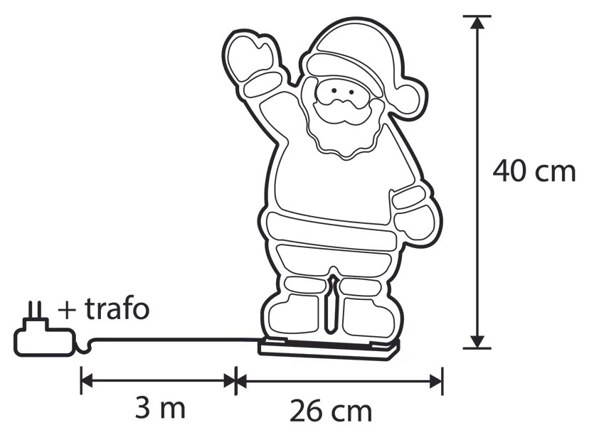 Vánoční stolní lampa Santa Claus vč. LED s časovačem - Infinidade