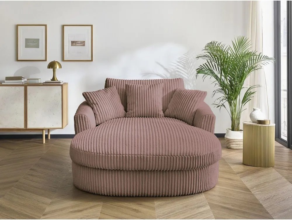 Růžové manšestrové křeslo Belem – Bobochic Paris