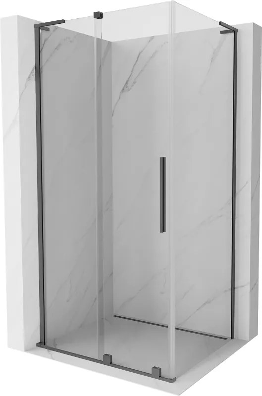 Mexen Velar L, sprchový kout s posuvnými dveřmi 100 x 85 cm, 8mm čiré sklo, broušený grafit, 871-100-085-03-95