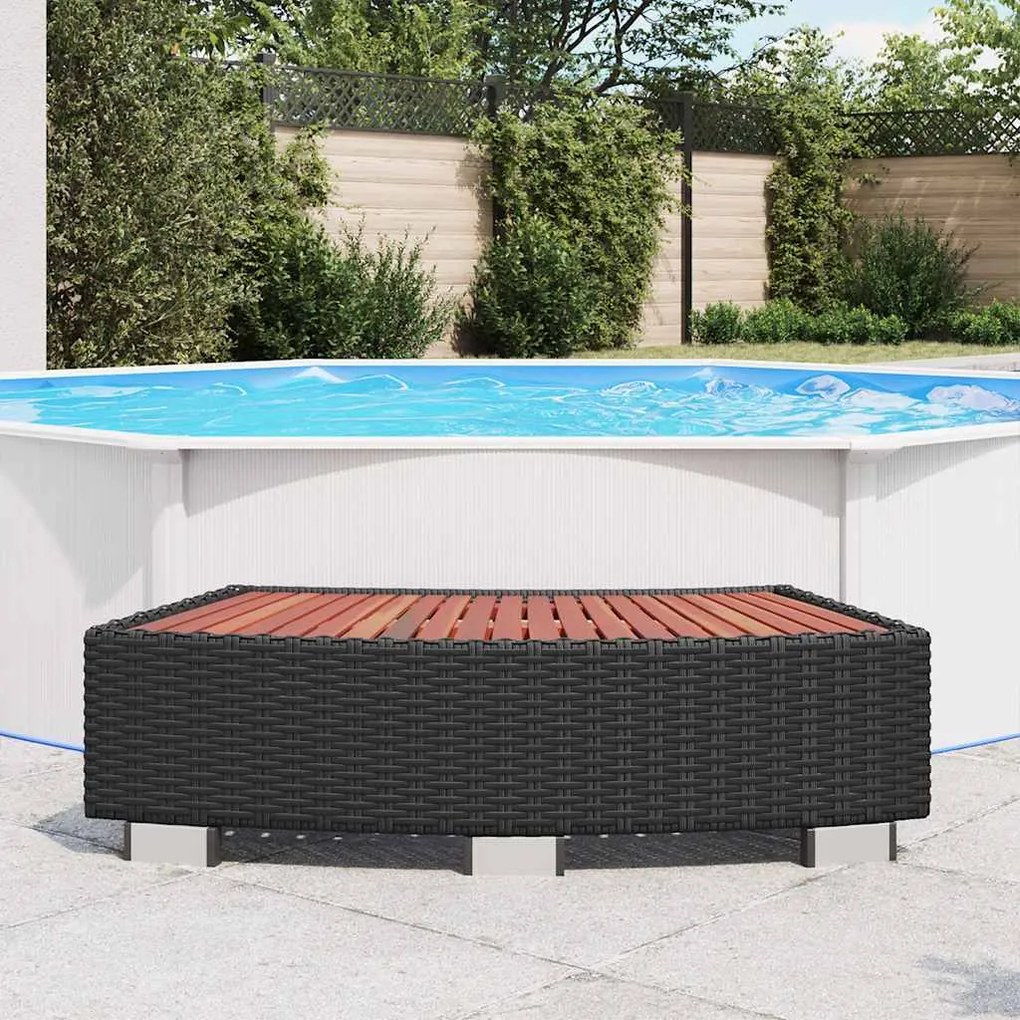 vidaXL Schůdek k vířivce polyratan 92 x 45 x 25 cm [42700] Barva: Černá
