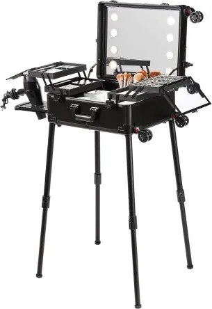 Pouzdro na make-up se zámkem, osvětlené zrcadlo