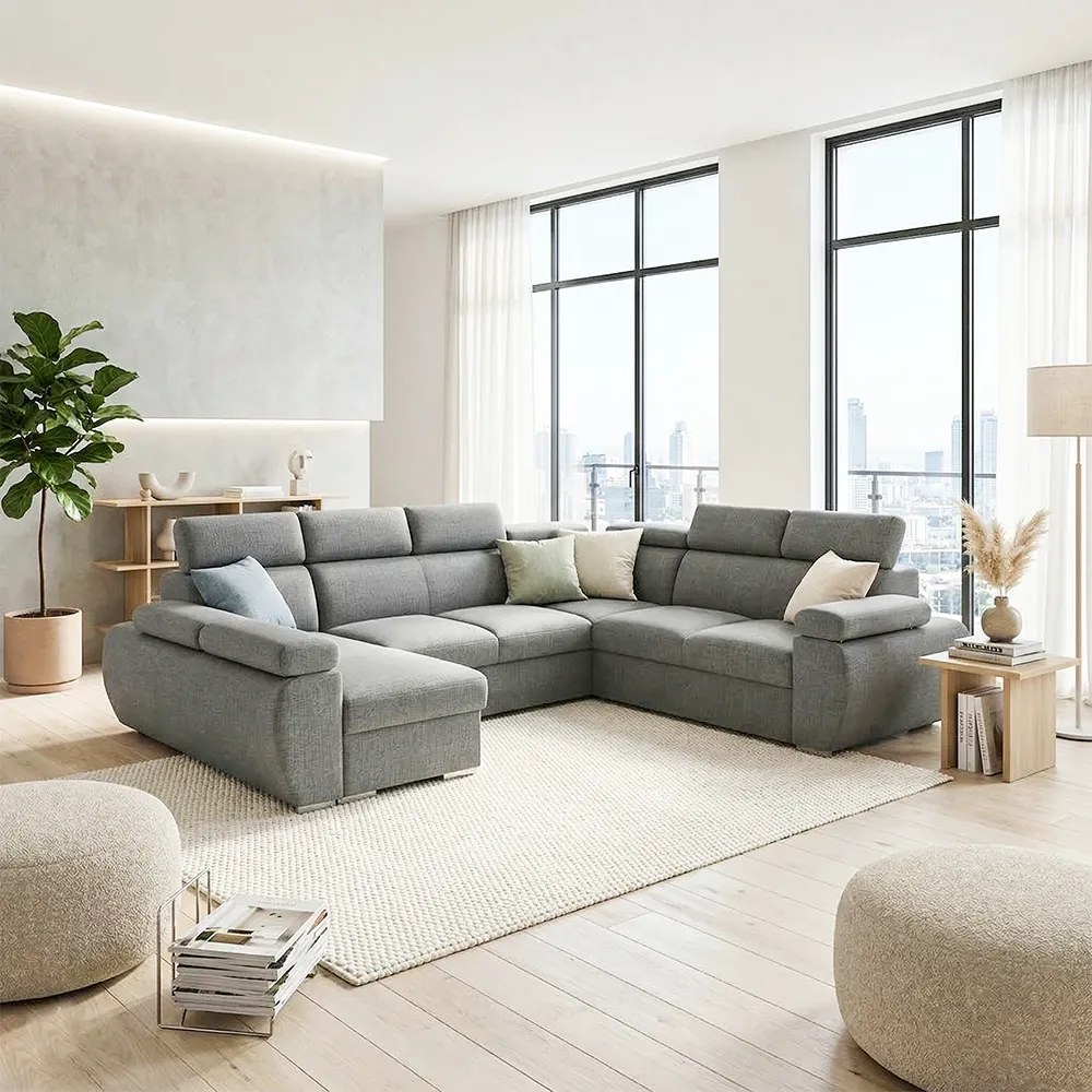 Sedací souprava BASTON | 170x325x260 cm | rozkládací + 2x úložný prostor | VÝBĚR TKANIN