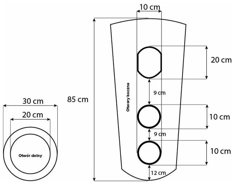 BPS-koupelny Volně stojící keramické umyvadlo HYD-LO-MTB-400 ø40 cm, černá matná
