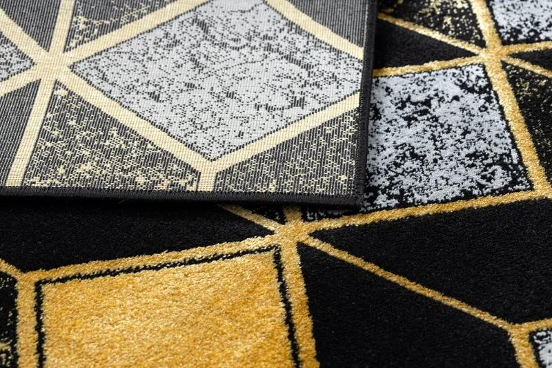 Dywany Łuszczów Kusový koberec Gloss 400B 86 3D geometric black/gold Rozměry koberců: 120x170