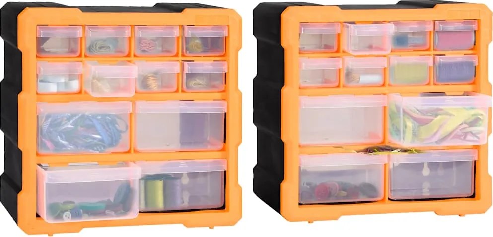 Organizéry s 12 zásuvkami 2 ks 26,5 x 16 x 26 cm 147581