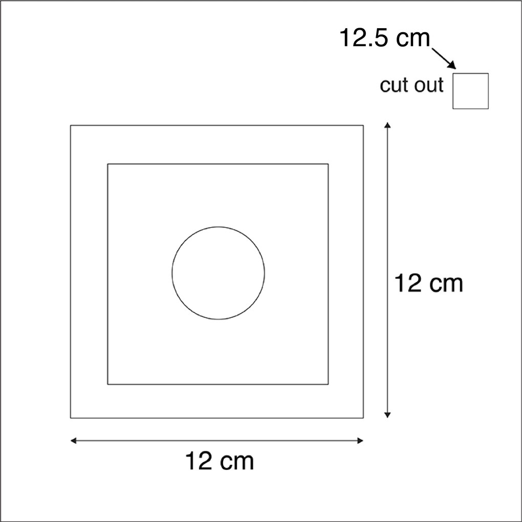 Sada 6 zapuštěných bodových světel bílá 12cm čtvercová - Gypsy Stucco