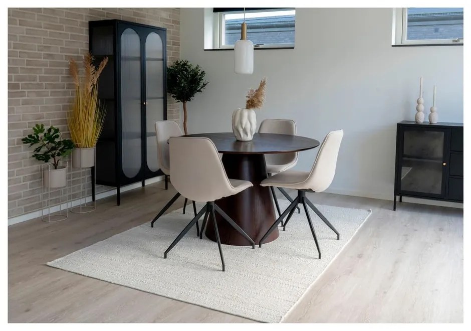 Kulatý jídelní stůl s deskou v dekoru ořechového dřeva ø 120 cm Bolton - II. jakost – House Nordic