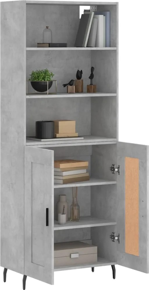 Skříň highboard betonově šedá 69,5x34x180 cm kompozitní dřevo 3189977