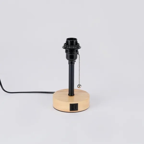 BRILAGI - Stolní lampa s USB portem TABLON 1xE27/25W/230V dub/černá
