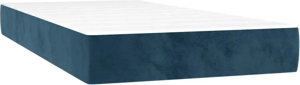 Box spring postel s matrací a LED tmavě modrá 80 x 200 cm samet 3136333