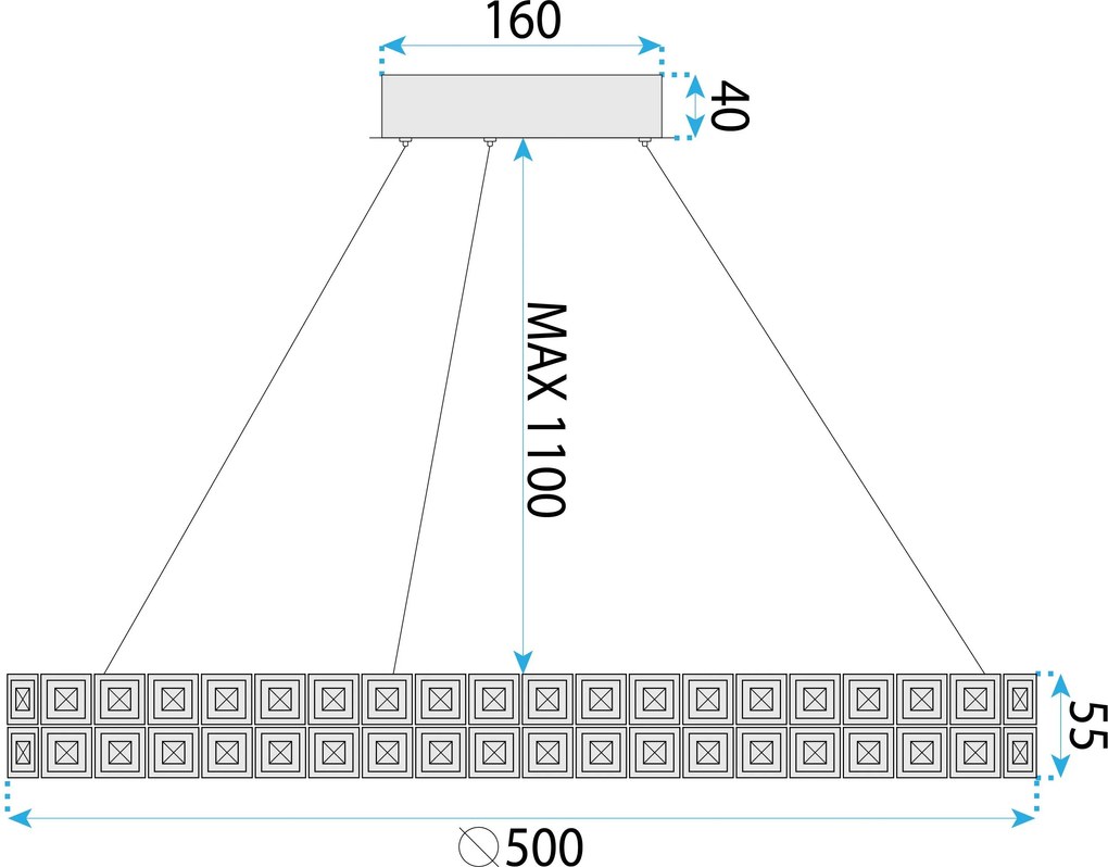 Toolight Toolight, LED stropní svítidlo 50cm, 36W, 4000K, MS005-CP, chromová, OSW-09615