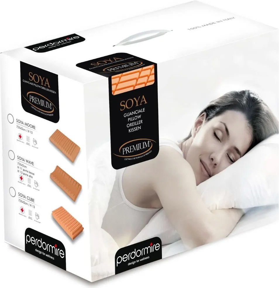 Perdormire polštář z paměťové pěny s vysokým podílem přírodních olejů Soya Moore 72x42 cm + povlak na polštář zdarma