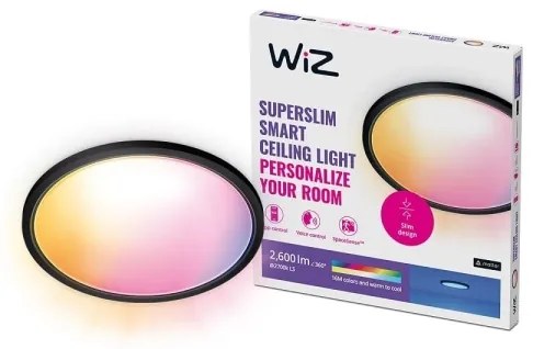 WiZ - LED RGB Stmívatelné stropní svítidlo SUPERSLIM LED/32W/230V Wi-Fi černá