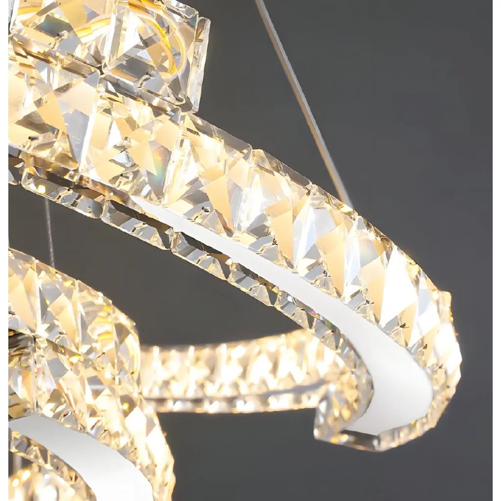 Toolight Toolight, LED křišťálové závěsné svítidlo APP1556-CP, chromová, OSW-05178