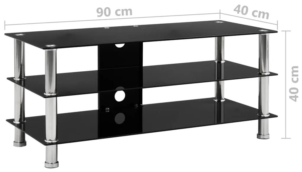 vidaXL 280092 Marketos TV Stand Black 90x40x40 cm Tempered Glass