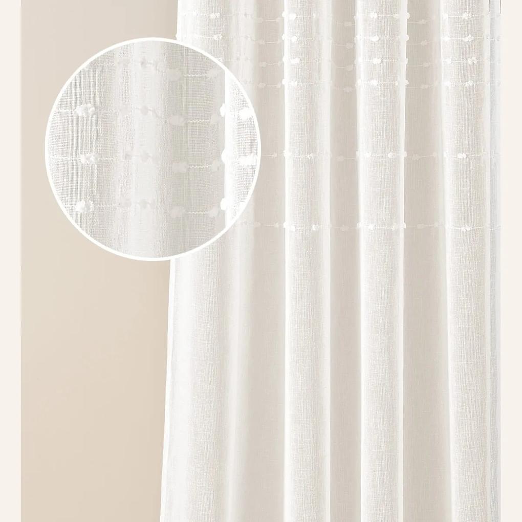 Moderní krémová záclona Marisa s páskovým závěsem 300 x 250 cm