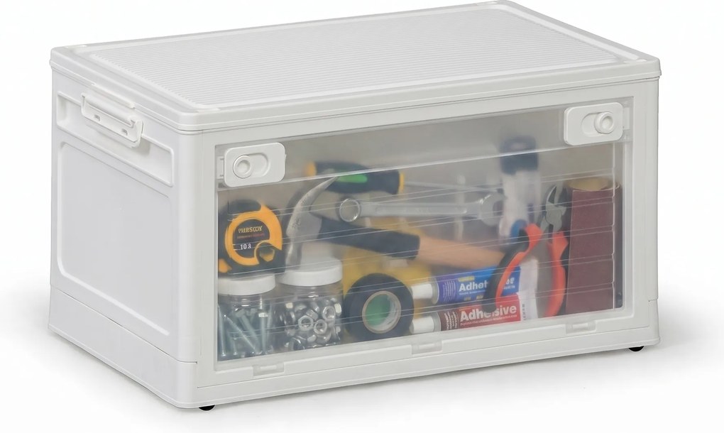 Skládací úložný regálový box L 37 l, 459x320x250 mm, bílý