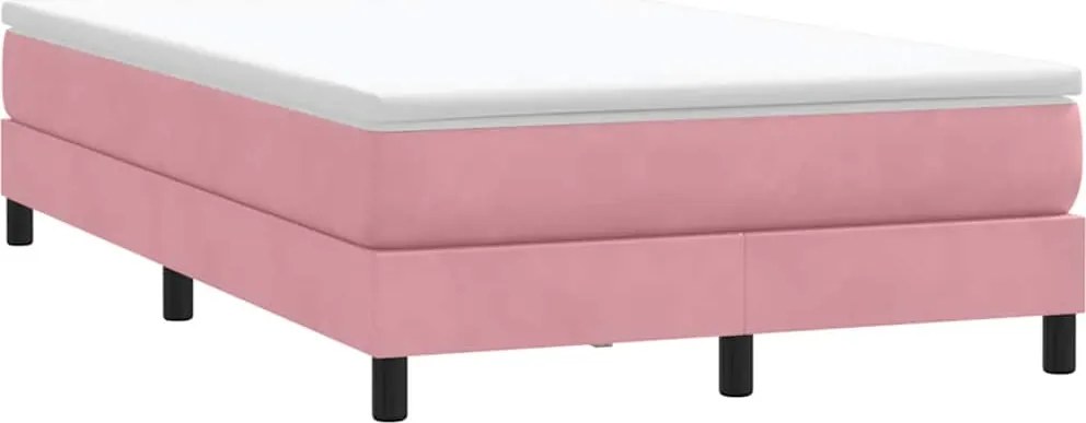 Box spring postel s matrací růžová 120x220 cm samet 3315968