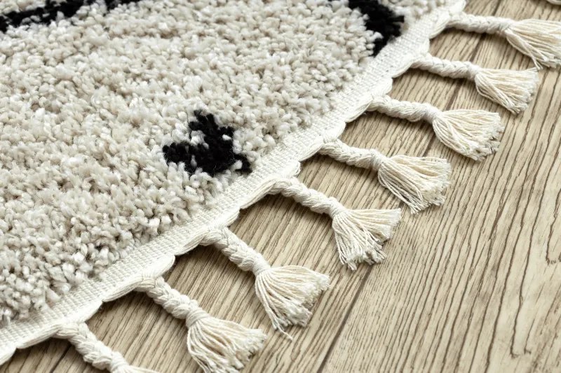 Dywany Łuszczów, Kusový koberec Berber Tetuan B751 cream kruh, 160x160 (průměr) kruh, bílá, ložnice