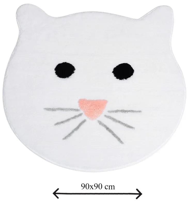 Koupelnová předložka Cat 90 cm bílá