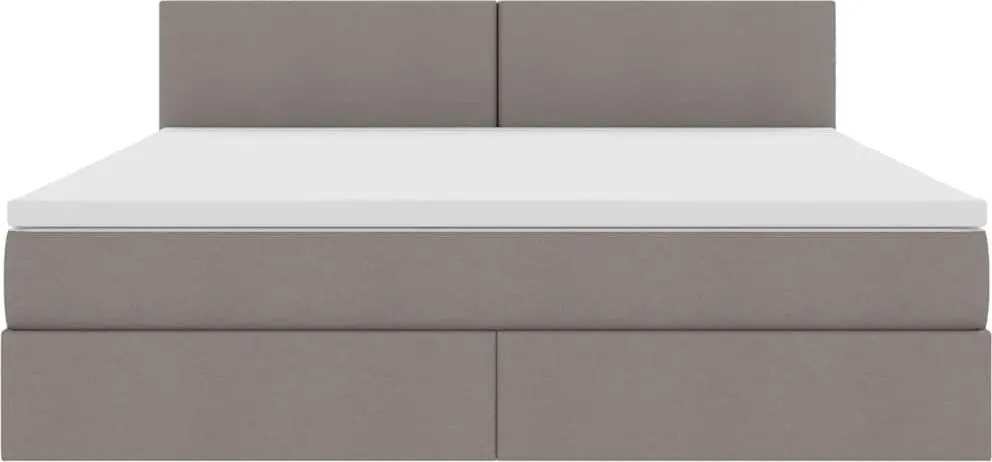Postel s úložným prostorem a matrací Taupe 180 x 200 cm Samet 3370464