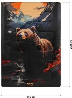 NILS Camp NC3601 Bear 3v1 / Spací pytel / 200 x 140 cm / 10 °C | 0 °C