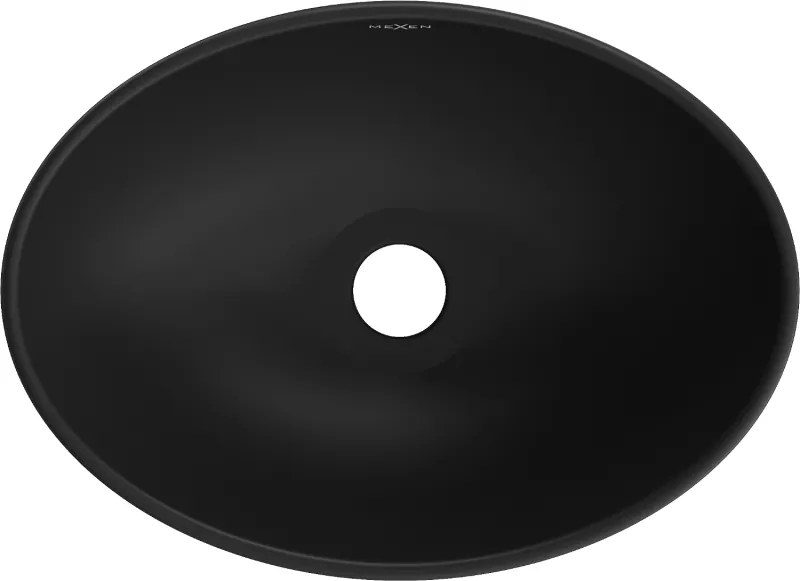 Mexen Elza, keramické umyvadlo na desku 405 x 330 mm, černá matná-zlatý strukturovaný vzor, 21014027