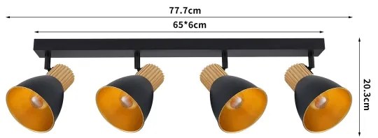Brilagi - Bodové svítidlo ODENSE 4xE14/10W/230V dřevo/černá