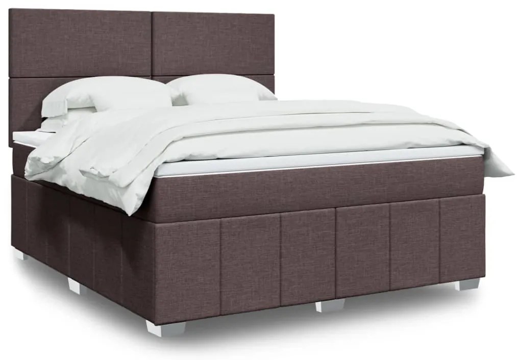 Box spring postel s matrací tmavě hnědá 180x200 cm textil 3291743
