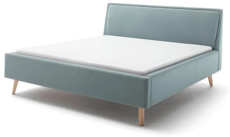 Modrošedá čalouněná dvoulůžková postel 160x200 cm Frieda – Meise Möbel